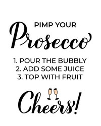 Prosecco bar calligraphy hand lettering bubbly Vector Image