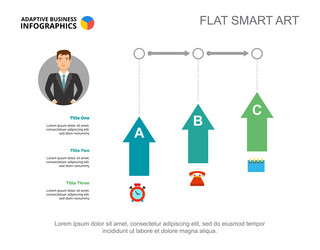 Three arrows process chart template Royalty Free Vector