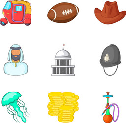 Thing from england icons set cartoon style Vector Image