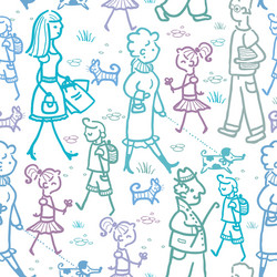 People talking seamless pattern background Vector Image