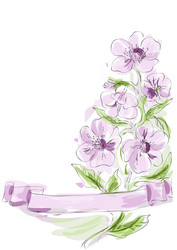 Flowers and ribbon Royalty Free Vector Image - VectorStock