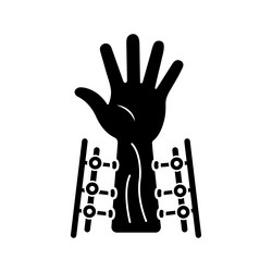 Fixation hand joints icon Royalty Free Vector Image