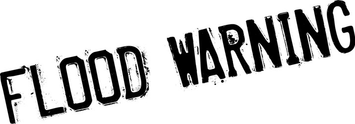 Flood warning rubber stamp Royalty Free Vector Image