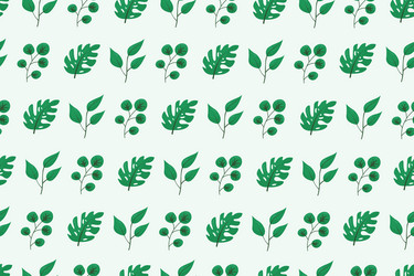 Hand drawn abstract green leaf pattern Royalty Free Vector