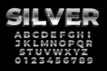 Shiny silver 3d style text effect design Vector Image