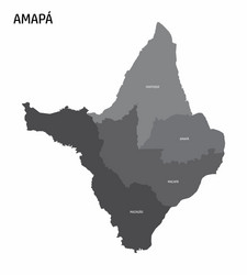 Amapa administrative map Royalty Free Vector Image