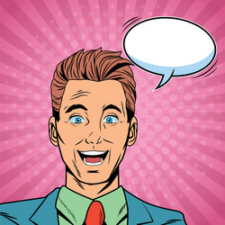 Businessman talking pop art cartoon Royalty Free Vector