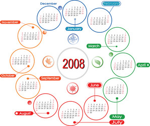 Calendar 2024 colorful cartoon style template Vector Image