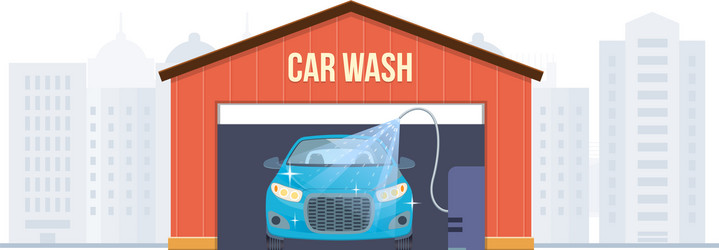 Self car wash compositions Royalty Free Vector Image