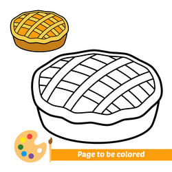 Coloring book for kids pie Royalty Free Vector Image