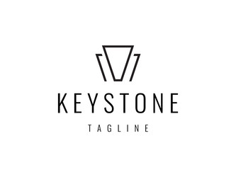 Creative keystone line logo design Royalty Free Vector Image