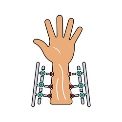 Fixation hand joints icon Royalty Free Vector Image