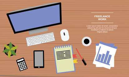 Objects lying on a wooden table Royalty Free Vector Image