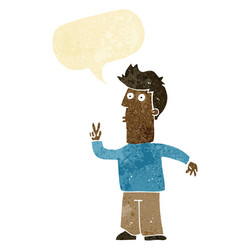 Cartoon man signalling with hand speech Royalty Free Vector