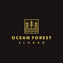 Creative lake forest outline logo design Vector Image