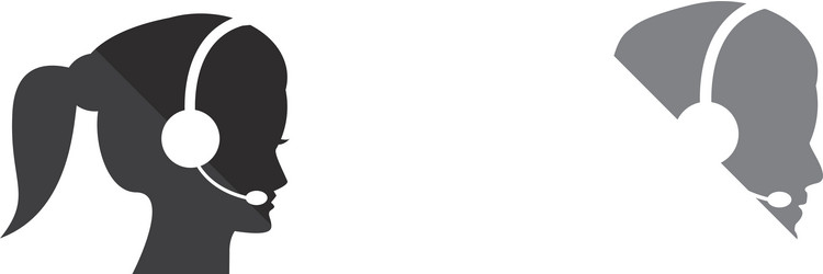 Female person with headset icon Royalty Free Vector Image