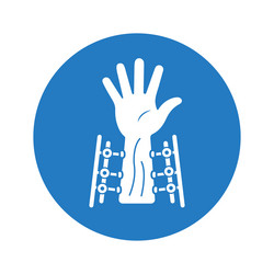 Fixation hand joints icon Royalty Free Vector Image