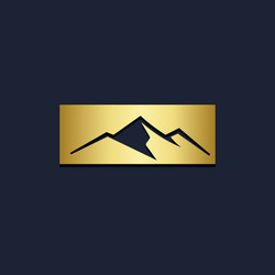 Gold mountain logo Royalty Free Vector Image - VectorStock
