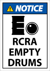 Notice sign rcra empty drums on white background Vector Image