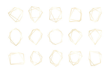 Golden geometric frame double lines Royalty Free Vector