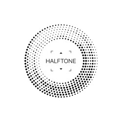 Halftone circle pattern frame black dots border Vector Image