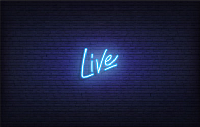 Live neon sign glowing lettering Royalty Free Vector Image