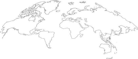 Best popular world map outline graphic sketch Vector Image