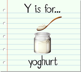 Flashcard letter y is for yawn Royalty Free Vector Image