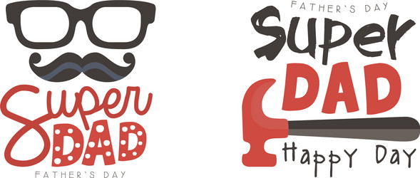 Super dad day logo set father hand drawn Vector Image