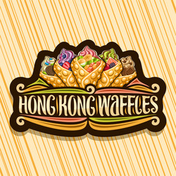Logo for bubble waffle Royalty Free Vector Image