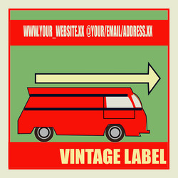 Retro van label Royalty Free Vector Image - VectorStock