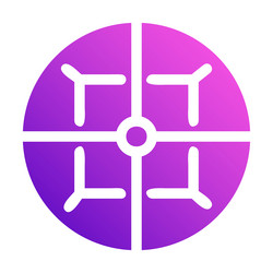 Target icon solid gradient purple pink colour Vector Image