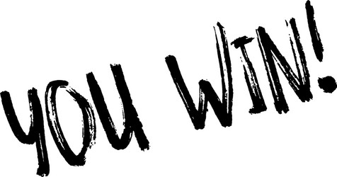 Purple you win sign on white background Royalty Free Vector