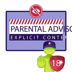 Flat design parental advisory label Royalty Free Vector