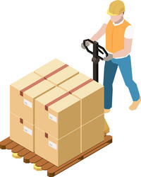 Isometric warehouse worker Royalty Free Vector Image