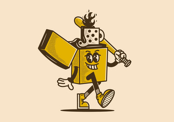 Mascot character design of a lighter Royalty Free Vector