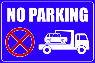 Tow away sign simple flat icon Royalty Free Vector Image