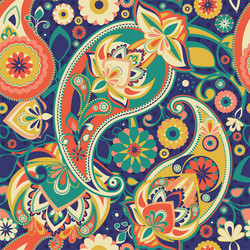 Colorful seamless paisley pattern decorative Vector Image