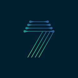 Cheese number 7 seven font kids number figure 7 Vector Image