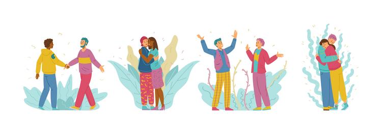 People Greeting Each Other Vector Images (over 470)