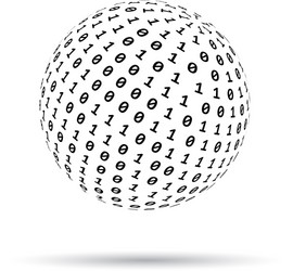 Binary code texture globe Royalty Free Vector Image