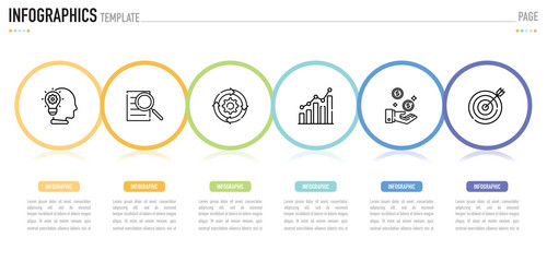 Circular linear infographic for business Vector Image