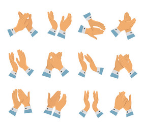 Hands gestures flat composition Royalty Free Vector Image