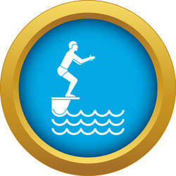 Man standing on springboard icon simple style Vector Image