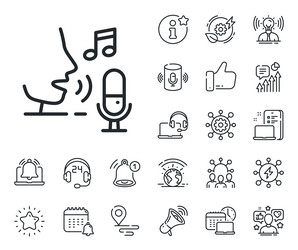 No hearing line icon mute mic sign Royalty Free Vector Image