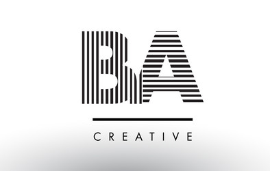 Creative black letters ba b a logo with leading Vector Image