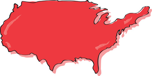 Comic drawing of a political map north america Vector Image