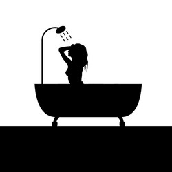 Girl shower silhouette Royalty Free Vector Image