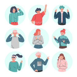 Young man and woman making positive negative Vector Image