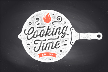Cooking time studio logo design kitchen emblem Vector Image